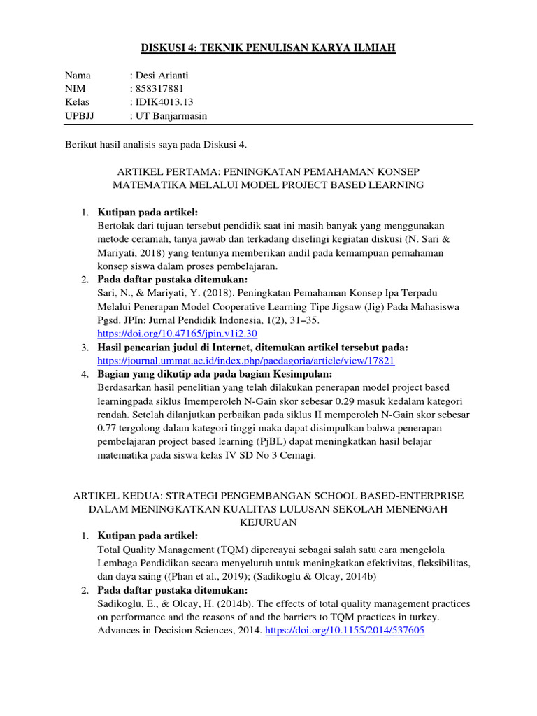 Teknik Penulisan Karya Ilmiah Efektif | PDF | Karier & Perkembangan