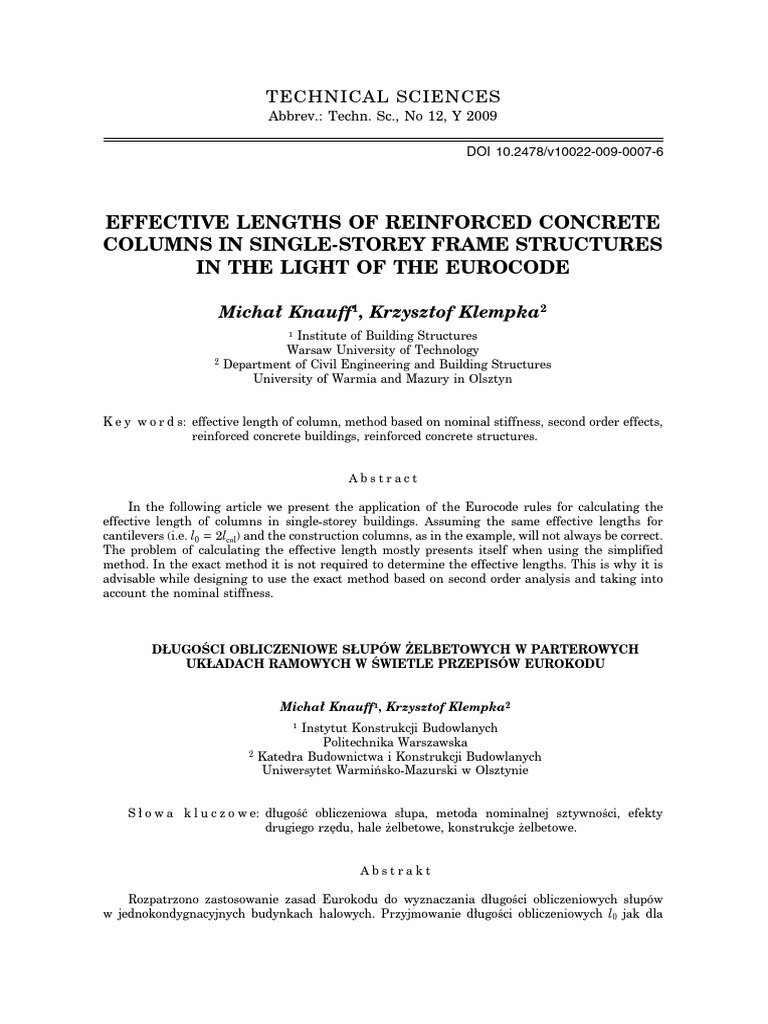 EC2 - Second Order Design | PDF | Buckling | Bending