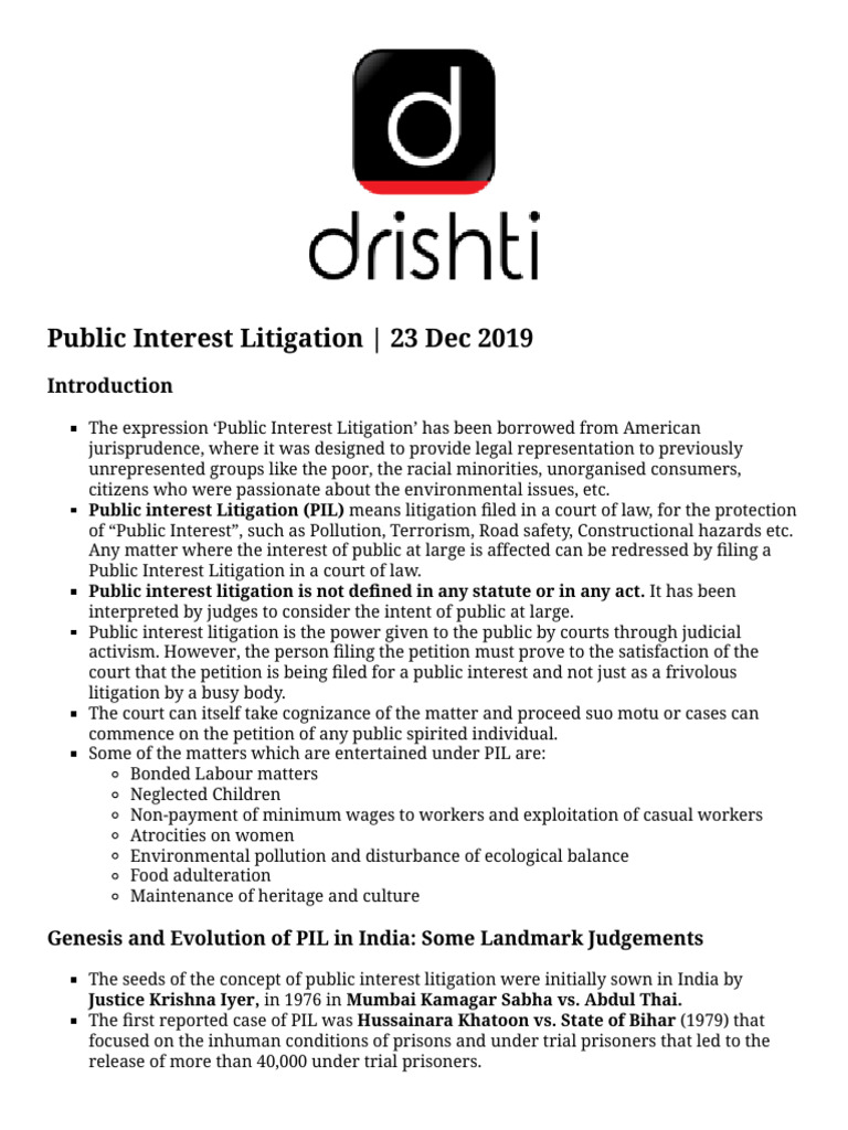 To-The-Points Paper2 Public-Interest-Litigation Print Manually | PDF ...