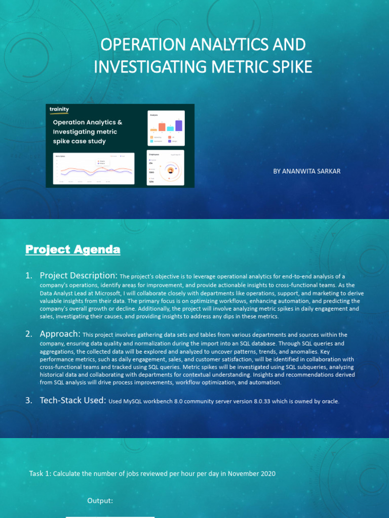 Operation Analytics and Investigating Metric Spike | PDF | Performance ...