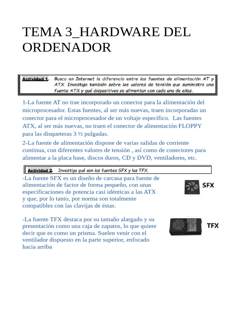 Tema 3_hardware Del Ordenador Terminado de Nizar Gharghai. | PDF | Memoria de acceso aleatorio ...
