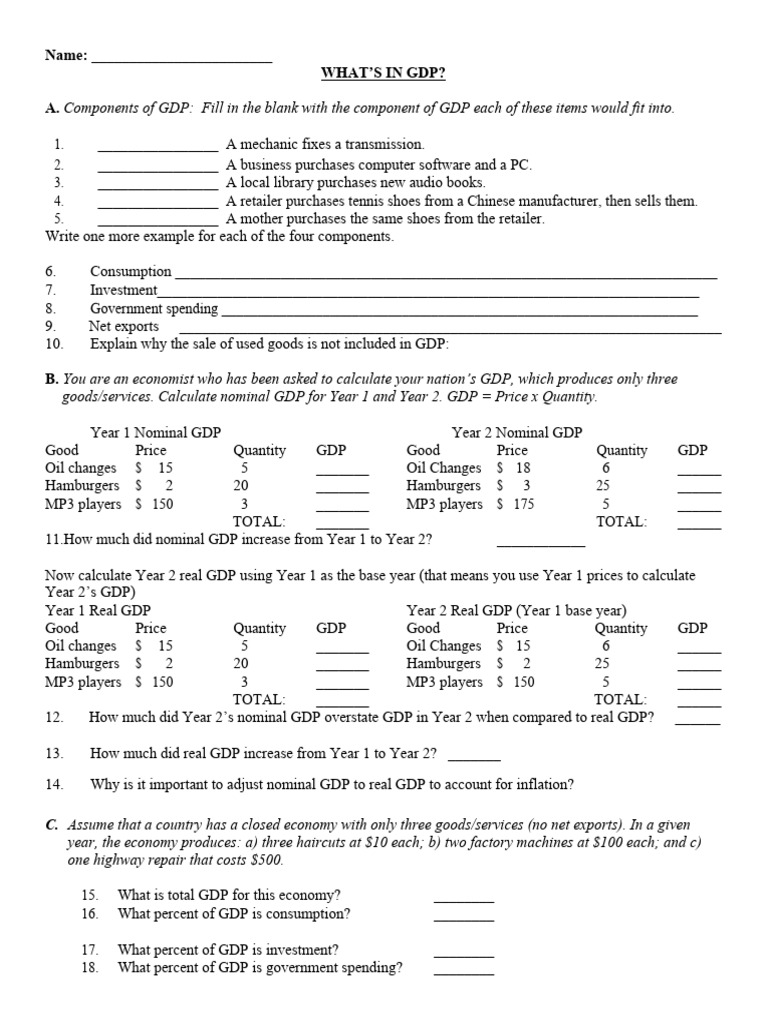 Understanding GDP Components and Calculations | PDF | Gross Domestic ...