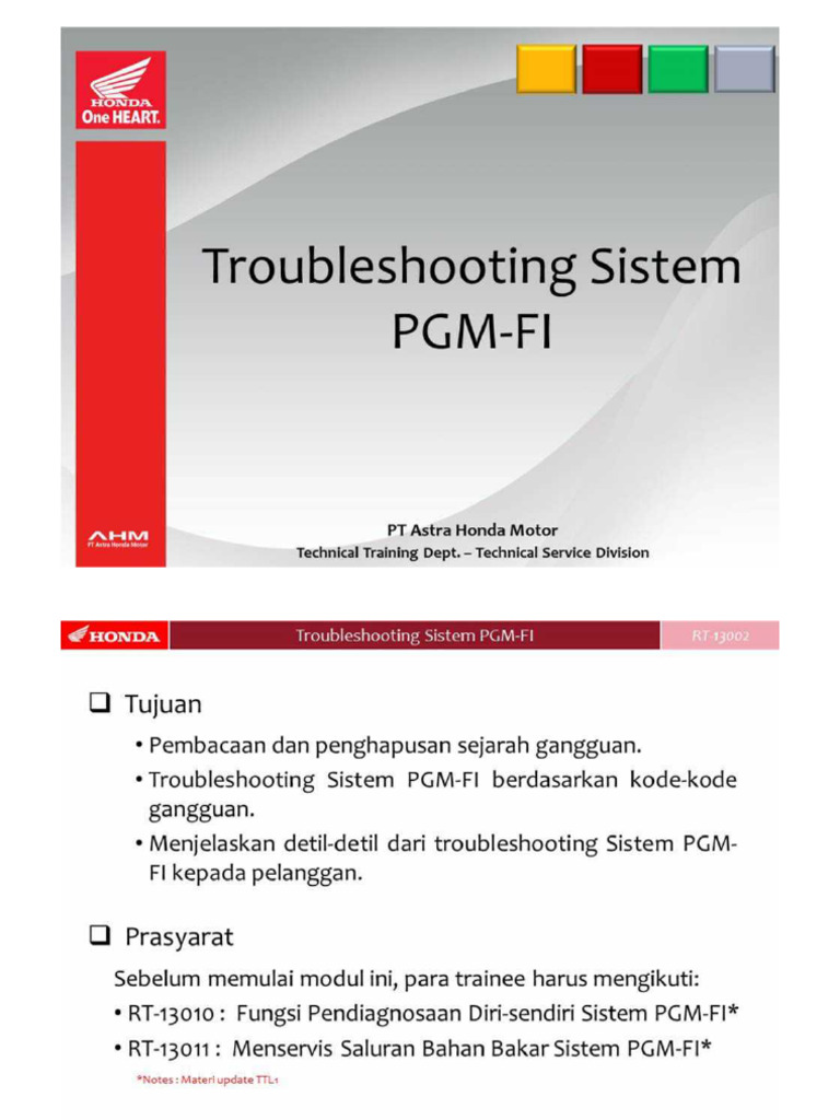 RT-13002_Troubleshooting Sistem PGM-FI | PDF