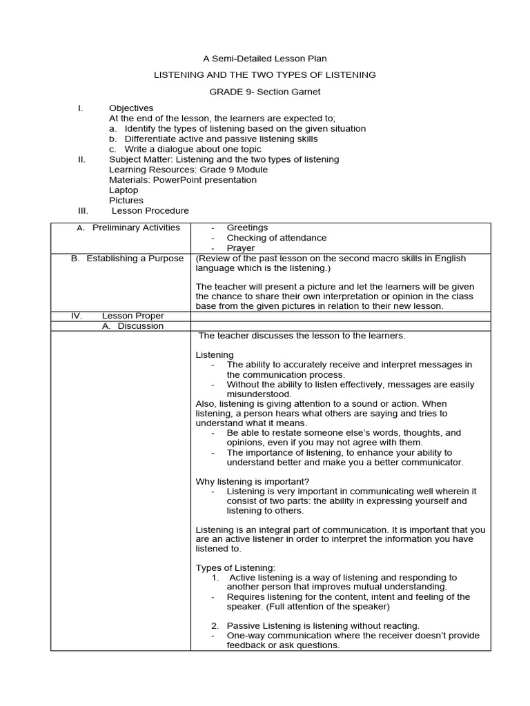Types of Listening | Download Free PDF | Learning | Communication