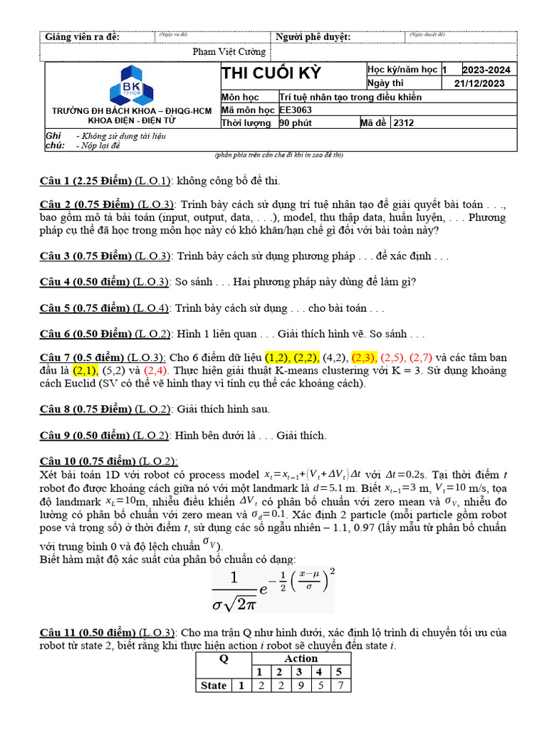 AI - EE3063 - HK231 - 2 - Short | PDF