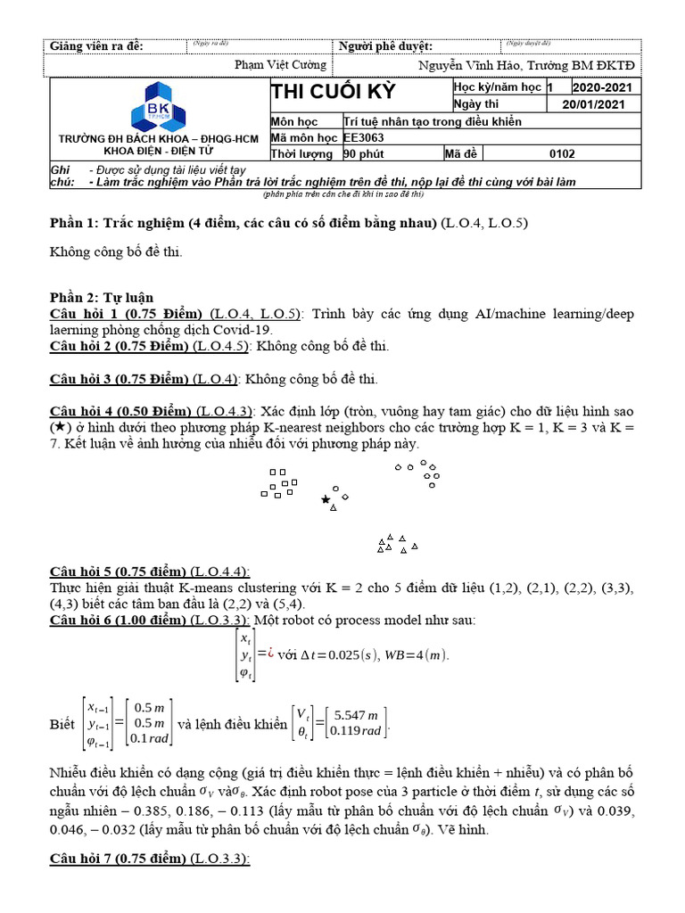 AI - EE3063 - HK201 - de Thi 1 Short | PDF