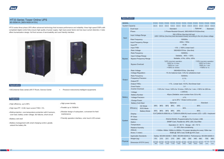 HT33 60-500kVA | PDF | Power Supply | Electrical Engineering