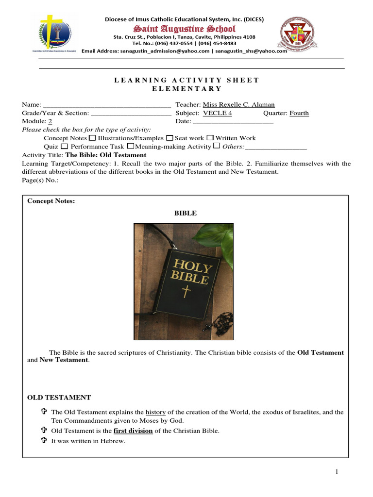 Bible Old Testament Overview and Abbreviations | PDF | Bible | Old ...