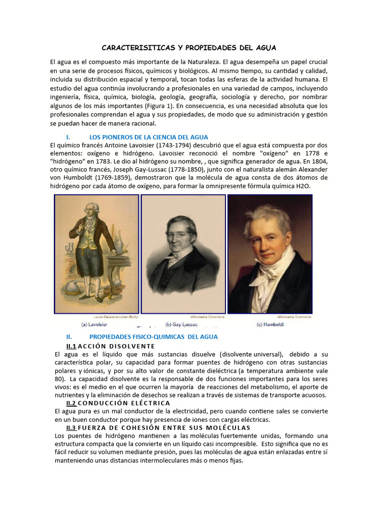 Caracterisiticas y Propiedades Del Agua | PDF | Propiedades del agua | Agua