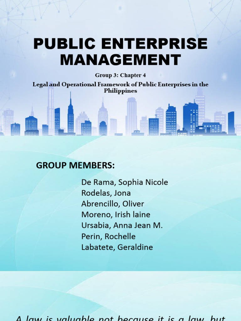 Legal Framework of Public Enterprises in the Philippines | PDF | Policy ...