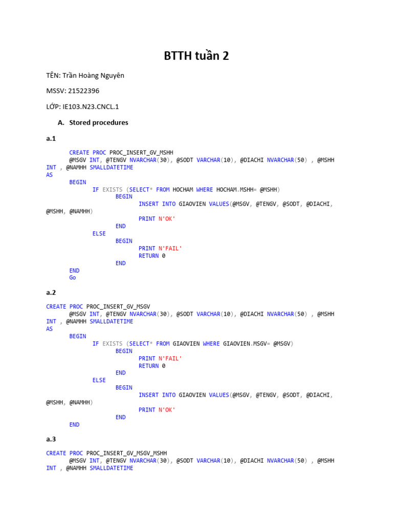 SQL Stored Procedures and Functions Guide | PDF | Computer Programming ...