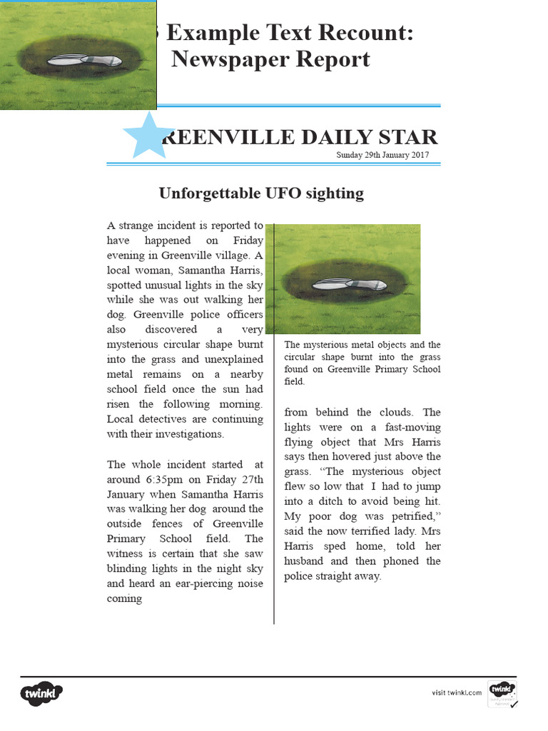 Good Example Text Recount Newspaper Report | PDF | Linguistic ...