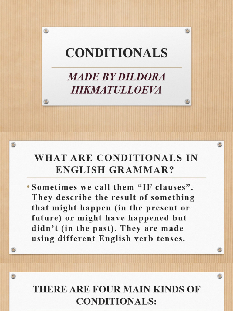 Conditionals Dildora | PDF | Linguistic Morphology | Syntax