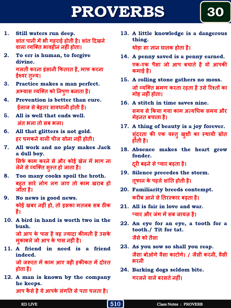 Chapter - 30 PROVERB 20220908035417 20230407105409 | PDF