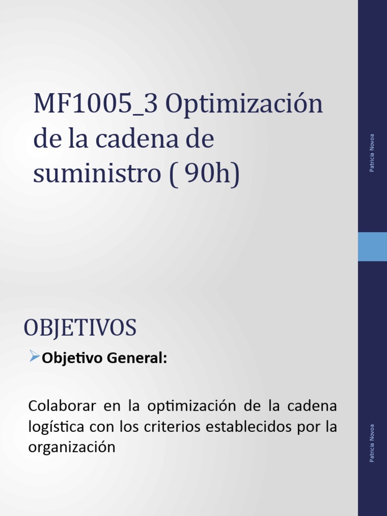 MF1005 - 3 Optimización de La Cadena de Suministro ( | PDF | Logística ...