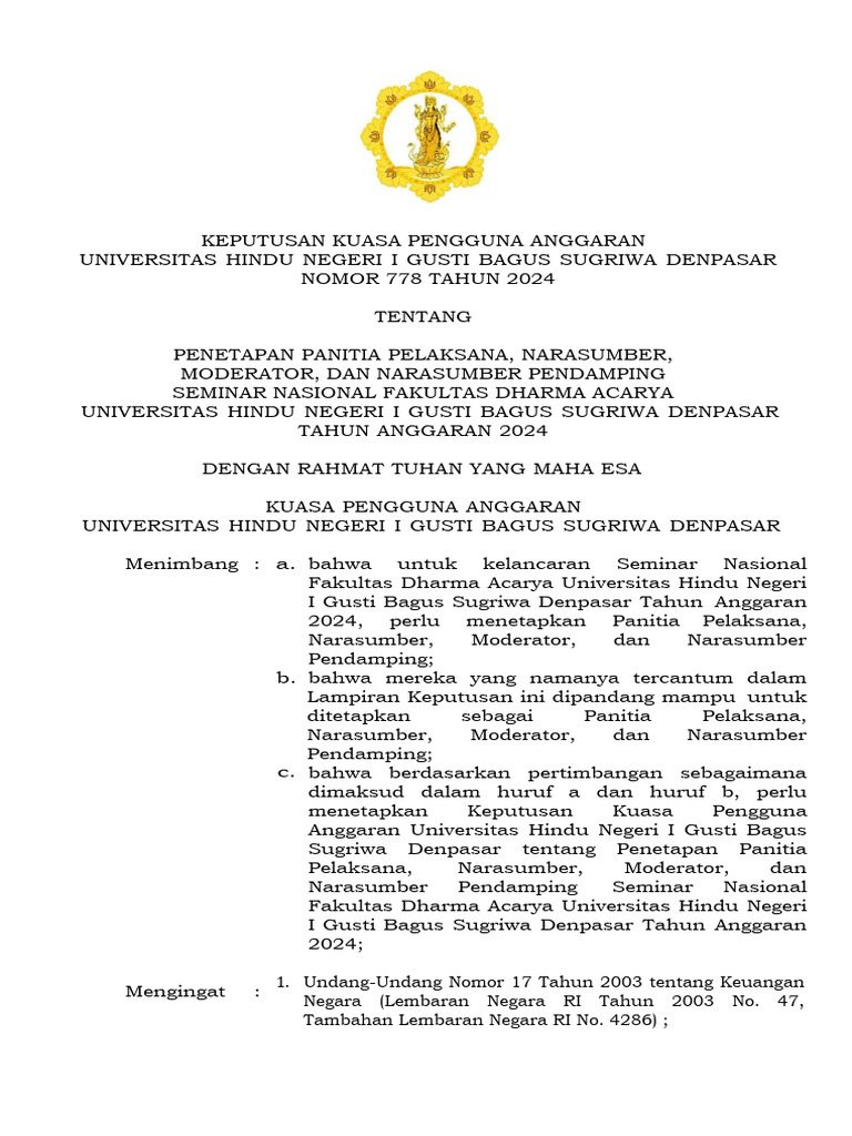 SK Seminar Nasional FDA | PDF | Agama & Spiritualitas