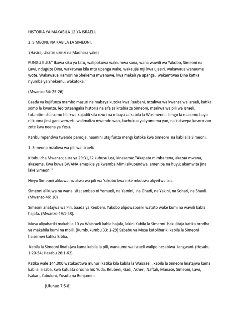 Historia Ya Makabila 12 Ya Israeli | PDF