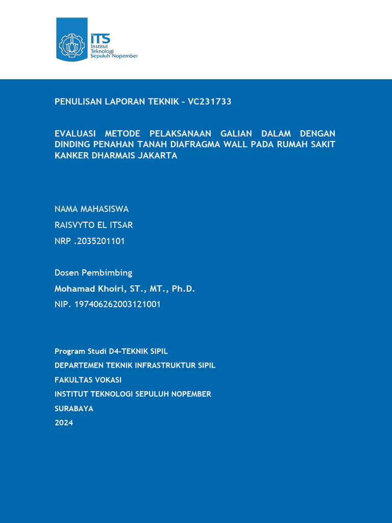 Evaluasi Galian Dalam RS Dharmais | PDF | Teknologi & Rekayasa