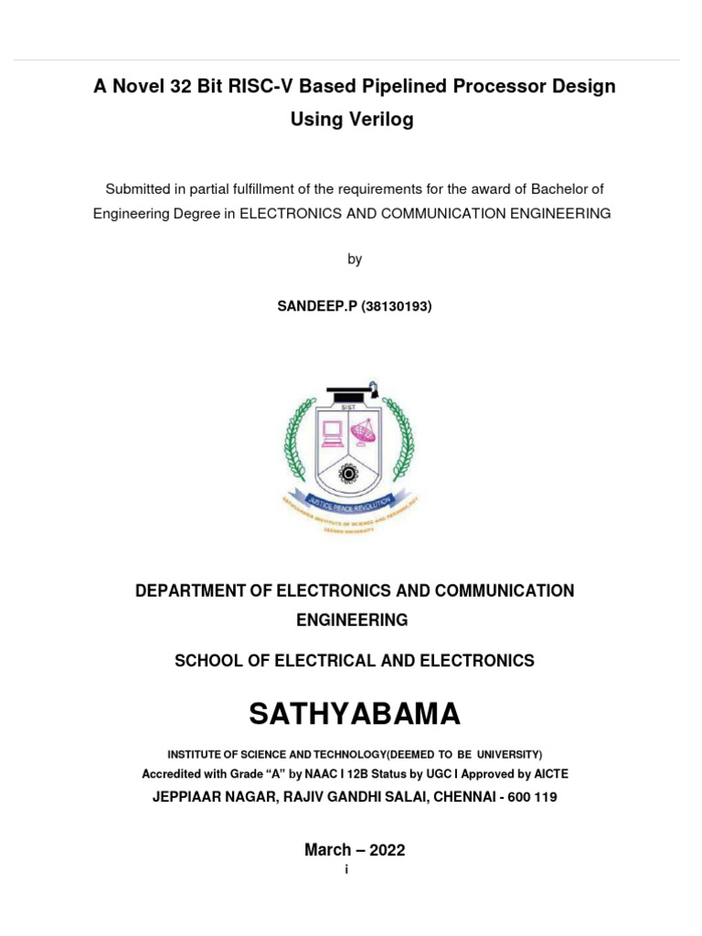1822 B.E Ece Batchno 102 | PDF | Central Processing Unit | Computer Architecture