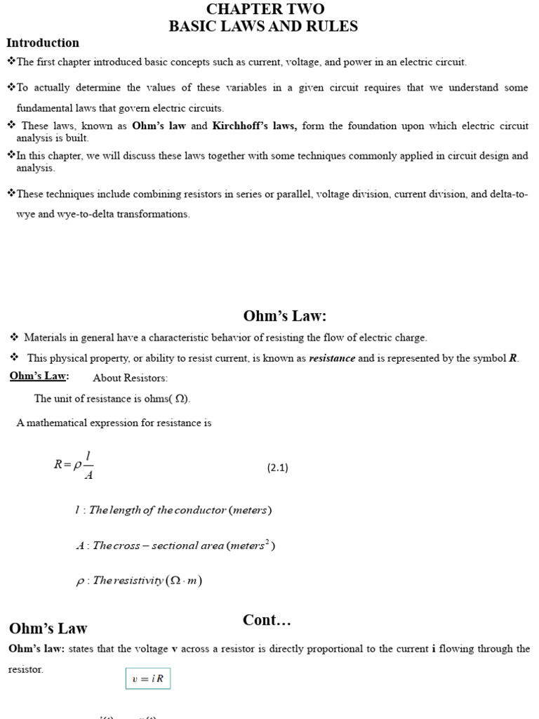 Circuit ch-2 Basic Laws | PDF | Series And Parallel Circuits ...