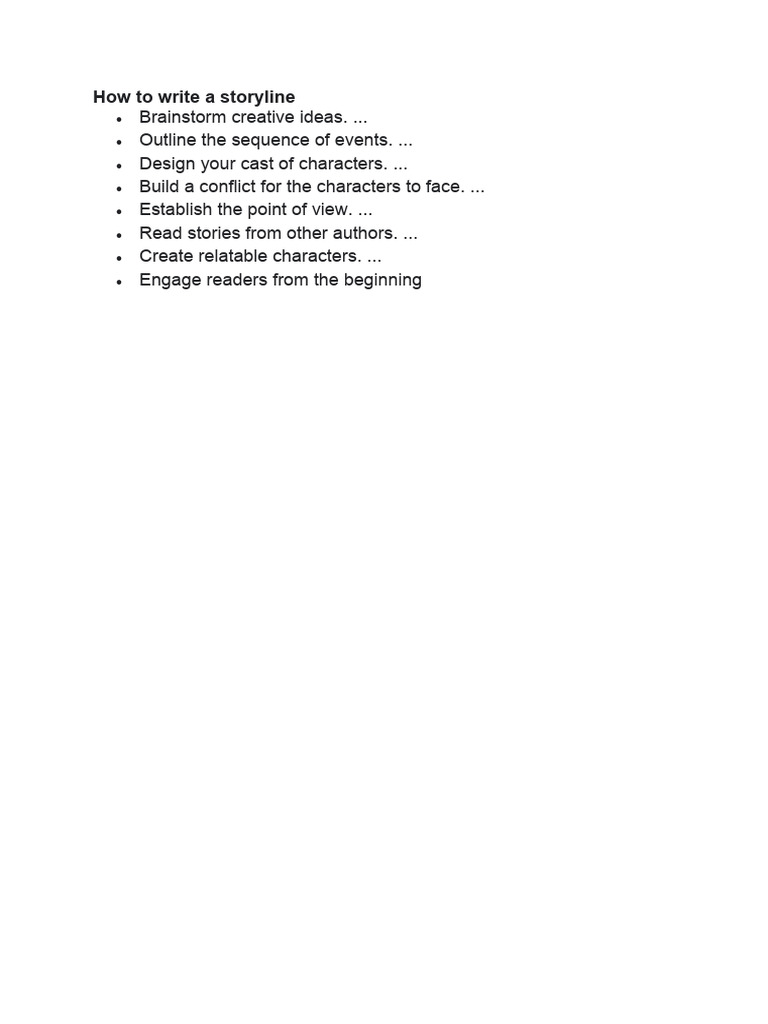 How To Write A Storyline | PDF