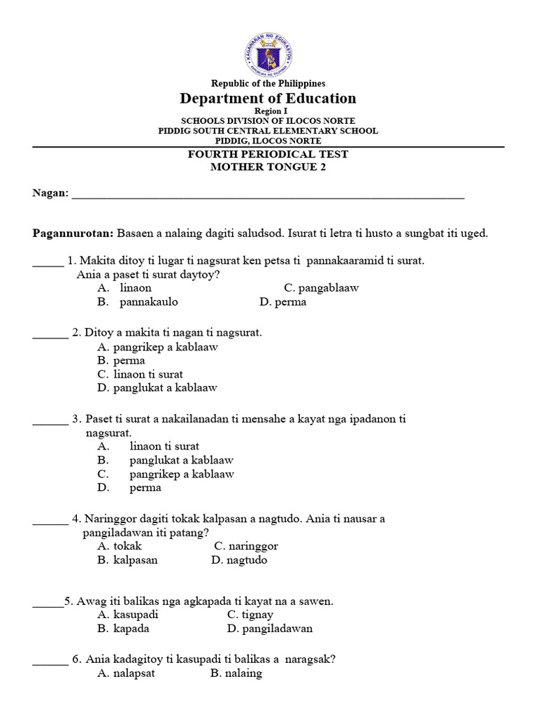 Q4 PT MTB 2 Final | PDF