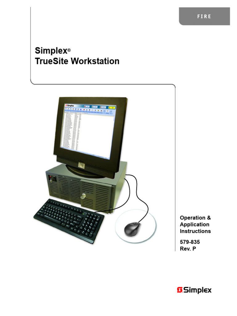 Simplex Truesite Workstation: Operation & Application Instructions 579 ...