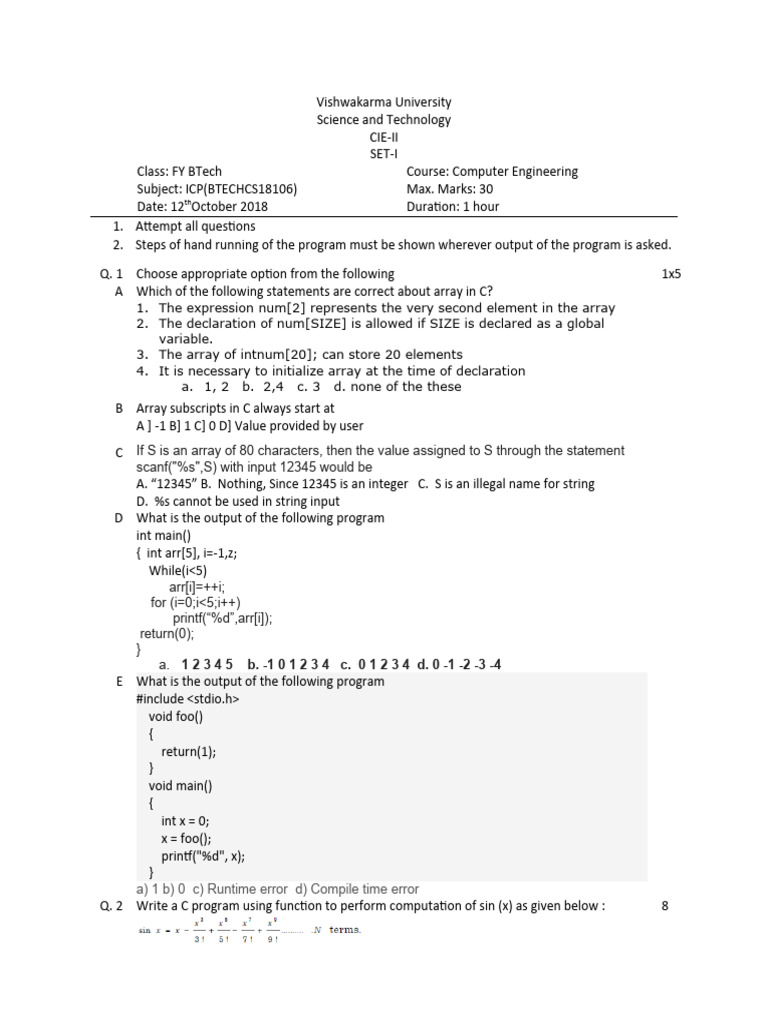 CIE 2 ICP Set1 | Download Free PDF | Computer Science | Software Engineering