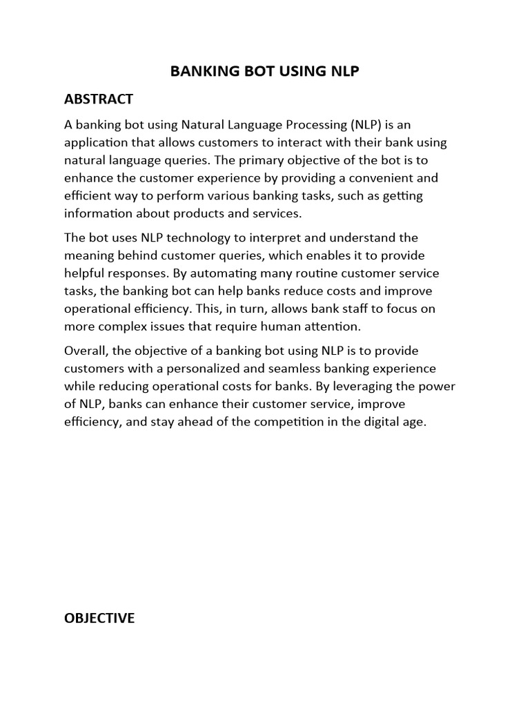 Banking Bot Using NLP | PDF | Software Testing | Feasibility Study