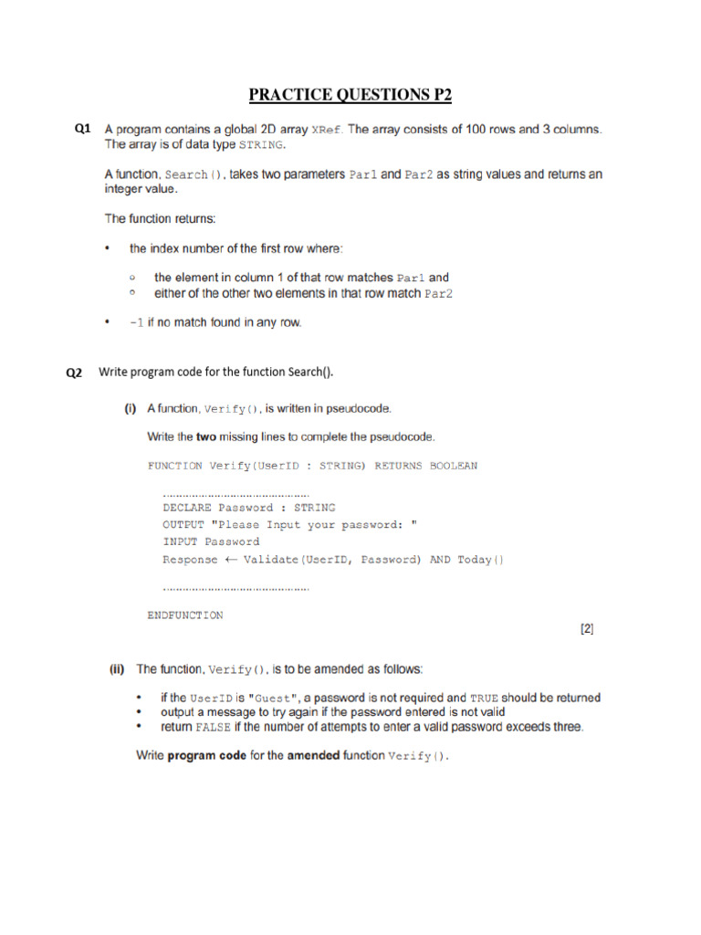 Practice Questions p2 | PDF