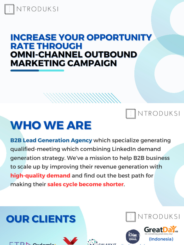 Introduksi - Aditya - B2B Lead Gen Deck - (MSC-update 2024) | PDF | Marketing | Sales