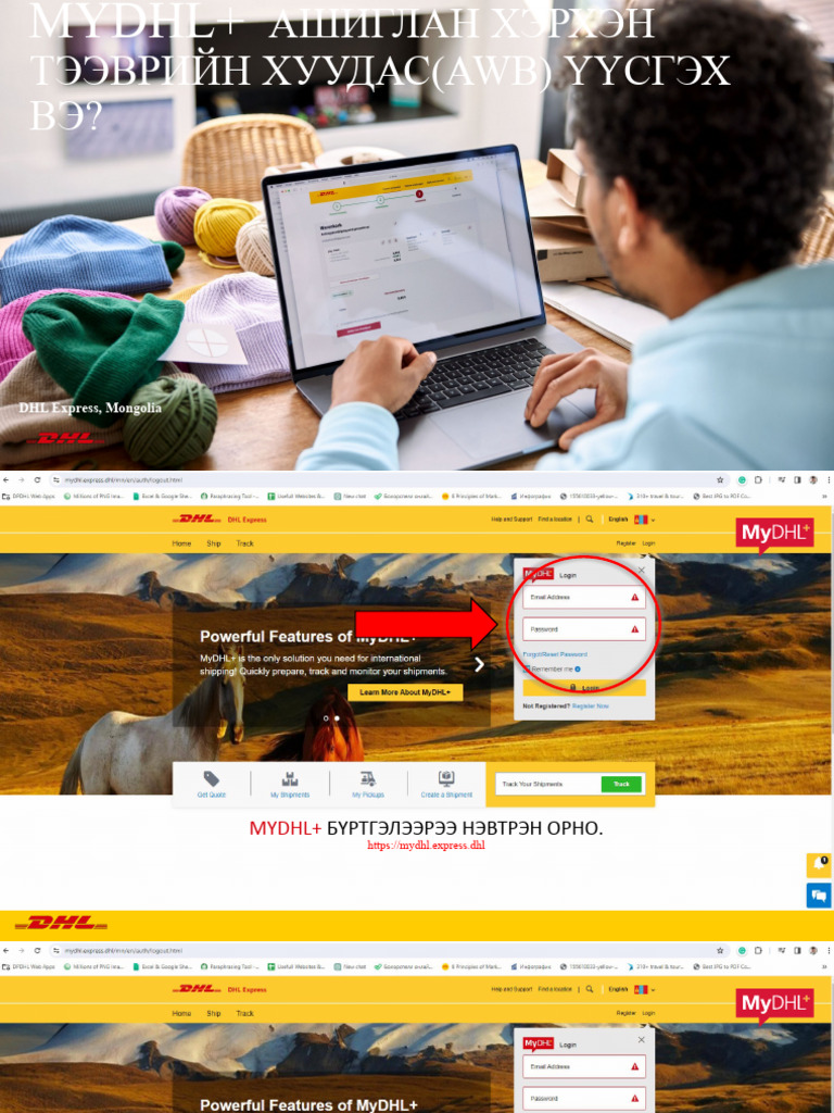 Mydhl хэрхэн ашиглах вэ Pdf