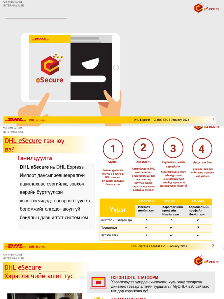 DHL Esecure Customer Information | PDF