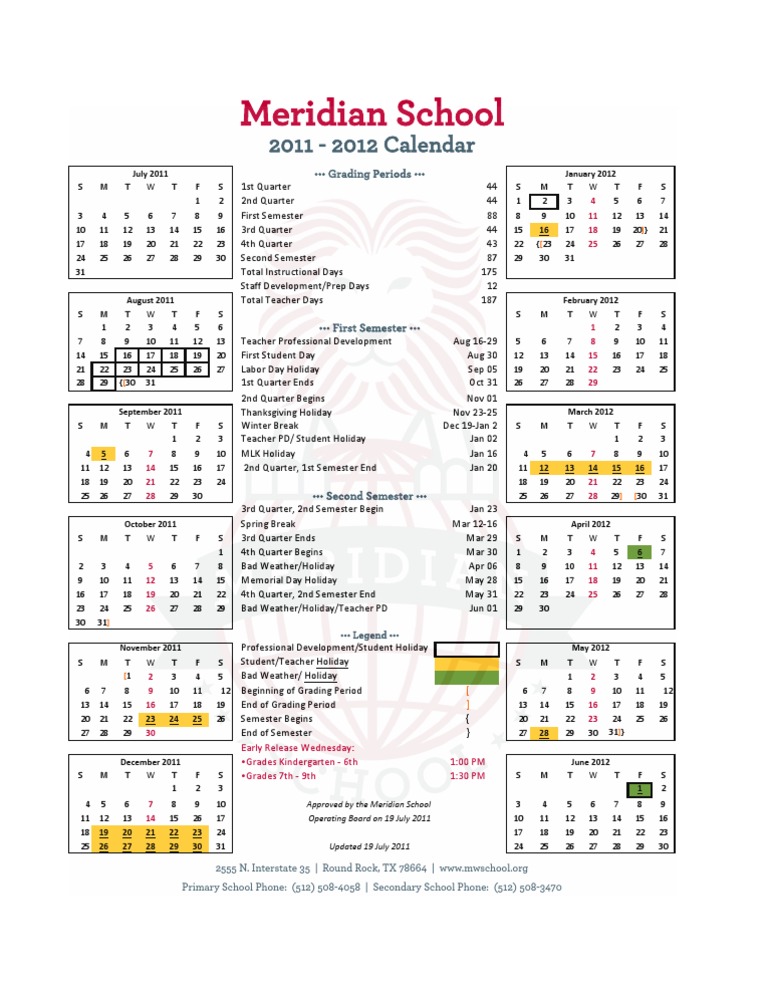 Meridian Calendar | PDF