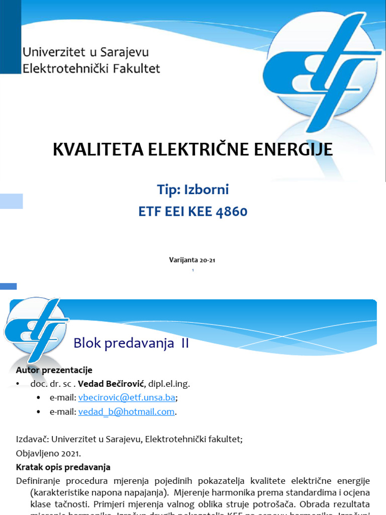 KEE - MSC - III - Blok Predavanja 2 | PDF