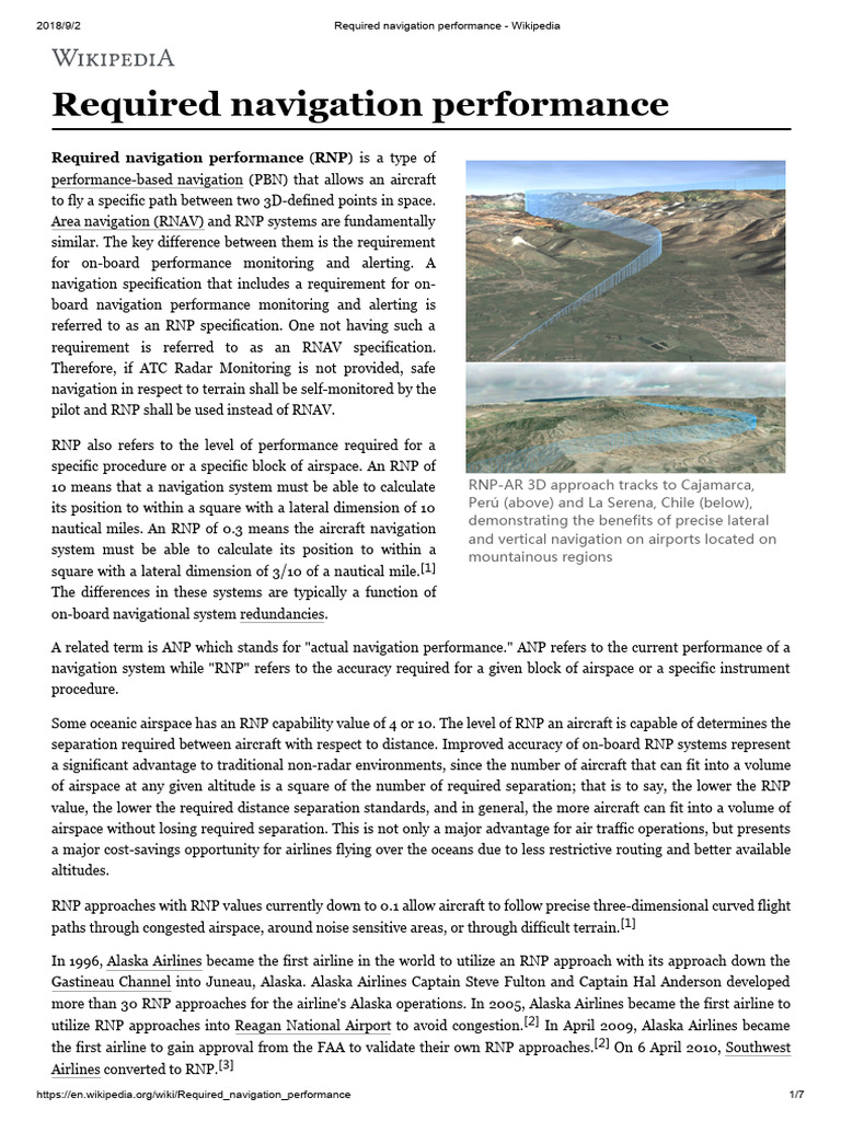 Required Navigation Performance - Wikipedia | PDF | Air Traffic Control ...