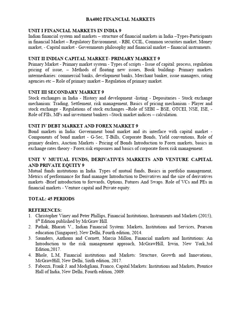 Financial Markets | PDF | Financial Markets | Stock Exchange