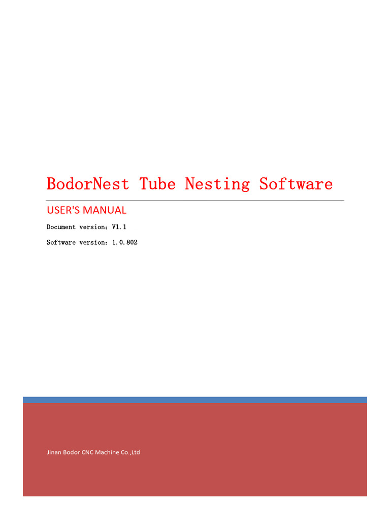 Bodor Nest Tube Manual | PDF | Button (Computing) | Machine Tool