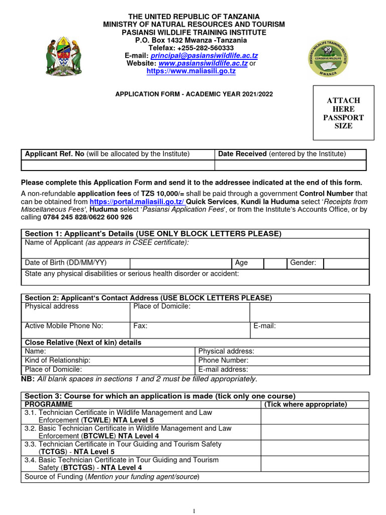 Application Form 2021-2022 | PDF
