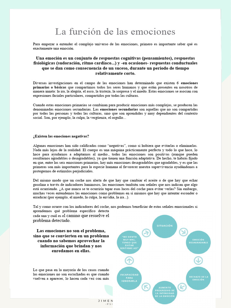La función de las emociones (largo) | PDF | Las emociones | Ira