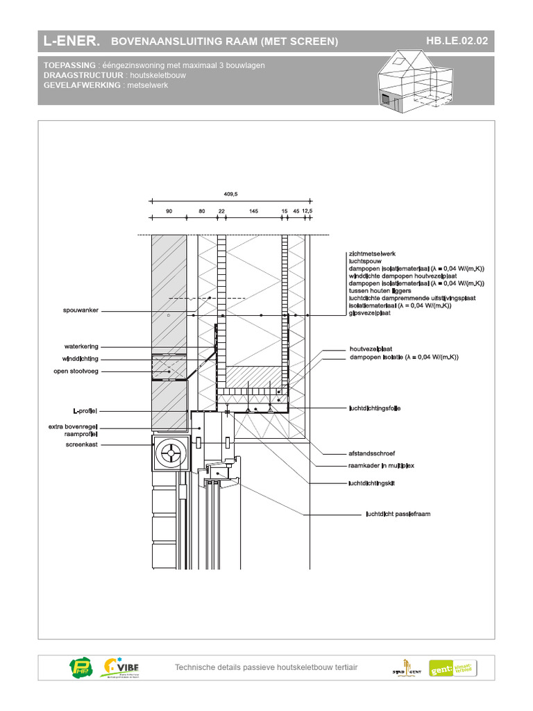 L-Ener.: HB - LE.02.02 Bovenaansluiting Raam (Met Screen) | PDF