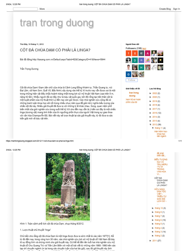 Tran Trong Duong-C T ĐÁ CHÙA D M CÓ PH I LÀ LINGA | PDF