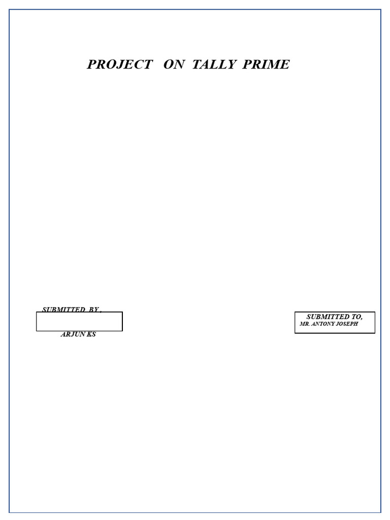 Tally Prime Project Guide | PDF | Voucher | Payroll