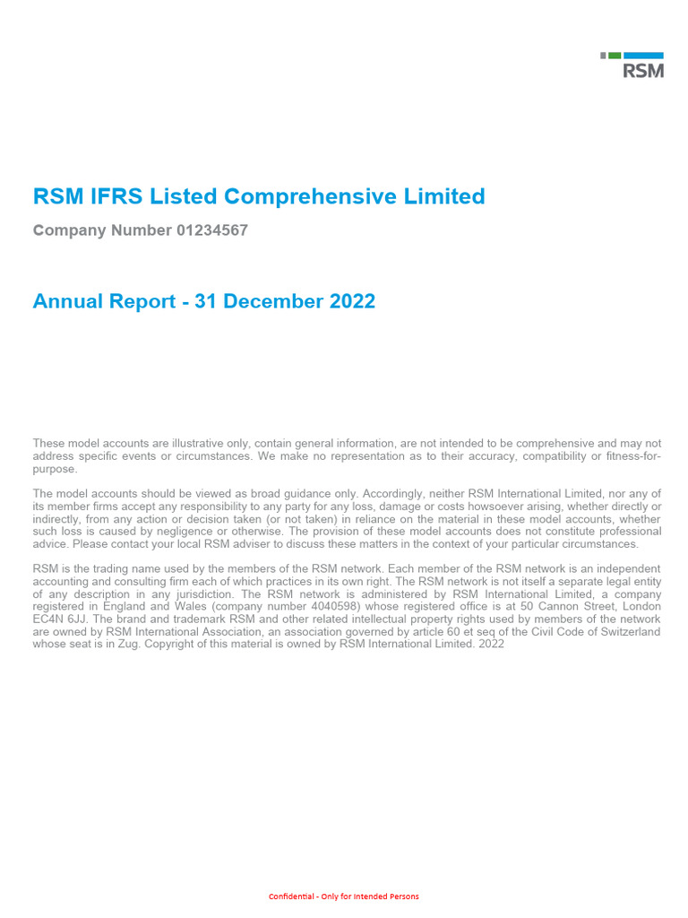 RSM IFRS Listed Comprehensive Limited - Annual Report - 31122022 | PDF | Revenue | Fair Value