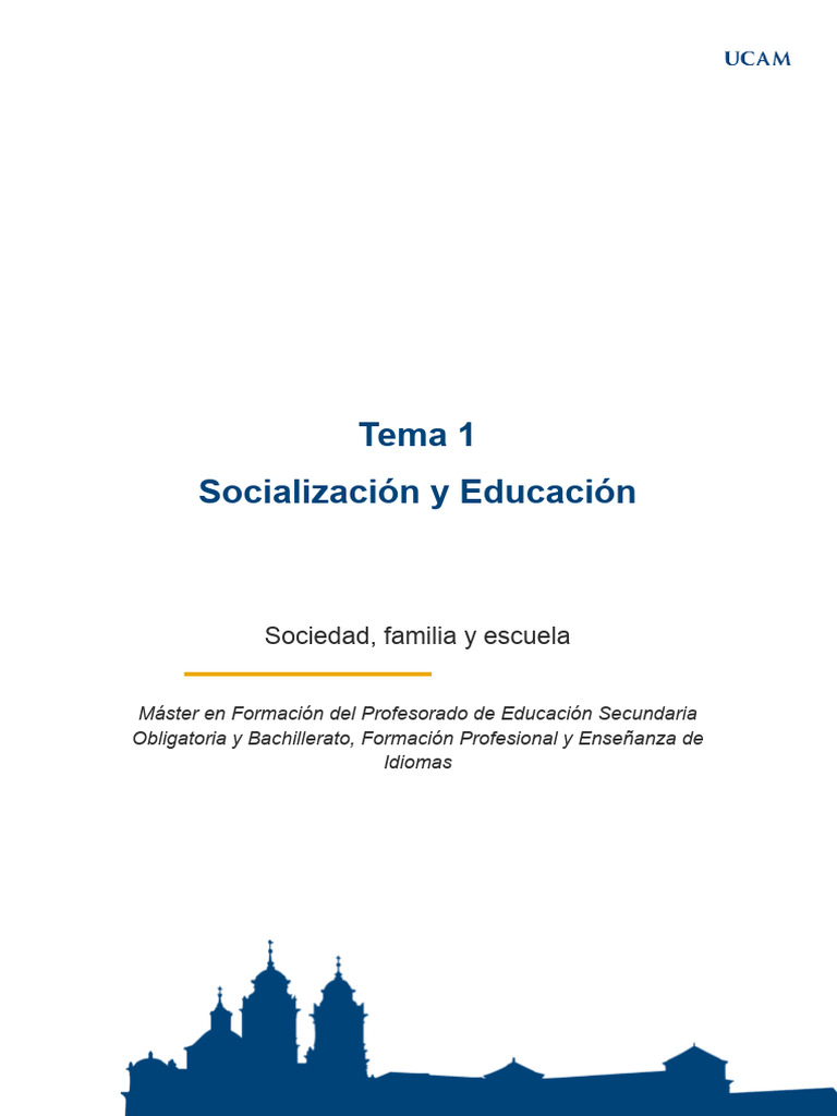 Tema 1 - Sociedad, Familia y Escuela | PDF | Socialización | Igualdad de género