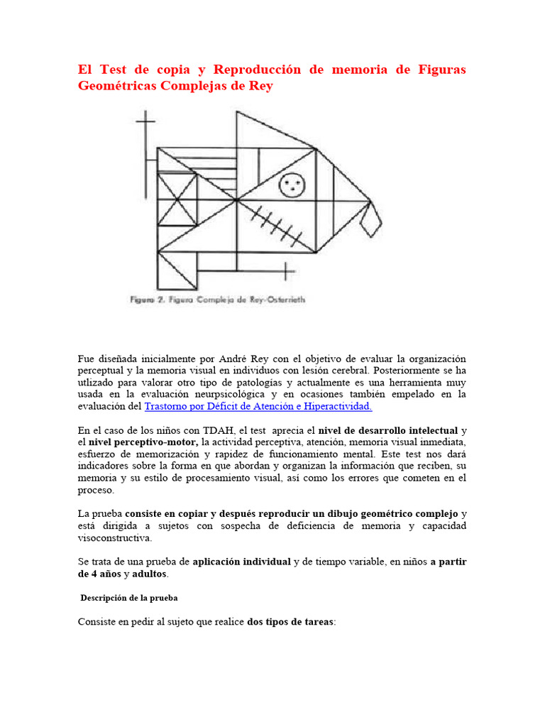 Test de Rey - Figuras Geométricas Complejas | PDF | Desorden ...