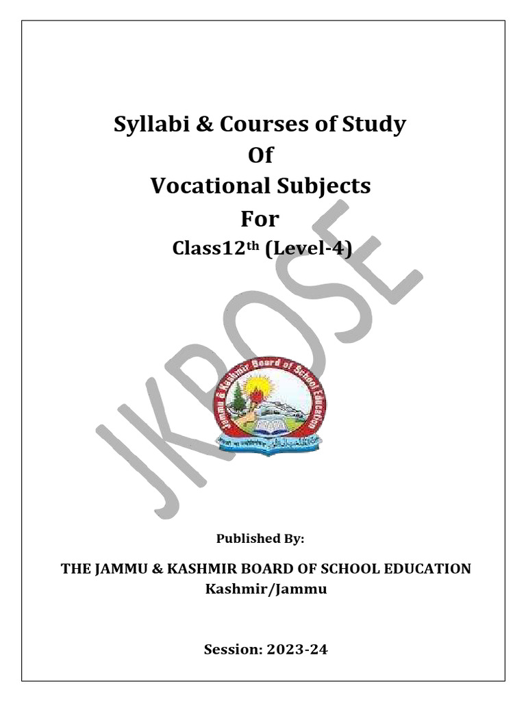 12th Vocational Syllabus | PDF | Relational Model | Sql