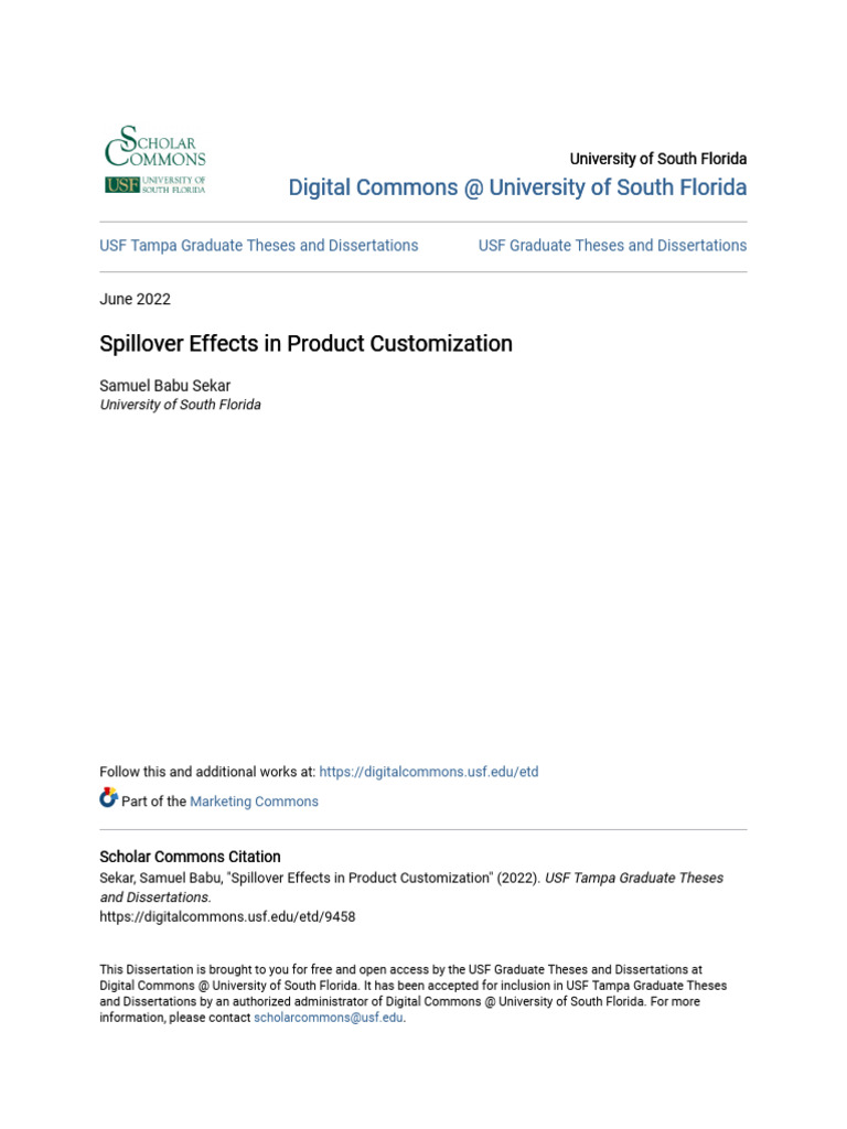 Spillover Effects in Product Customization | PDF | Menu | Reinforcement
