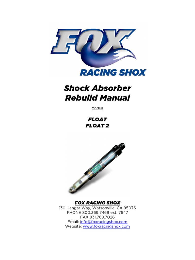 Fox Shocks Float and Float 2 Rebuild | PDF | Bearing (Mechanical) | Piston