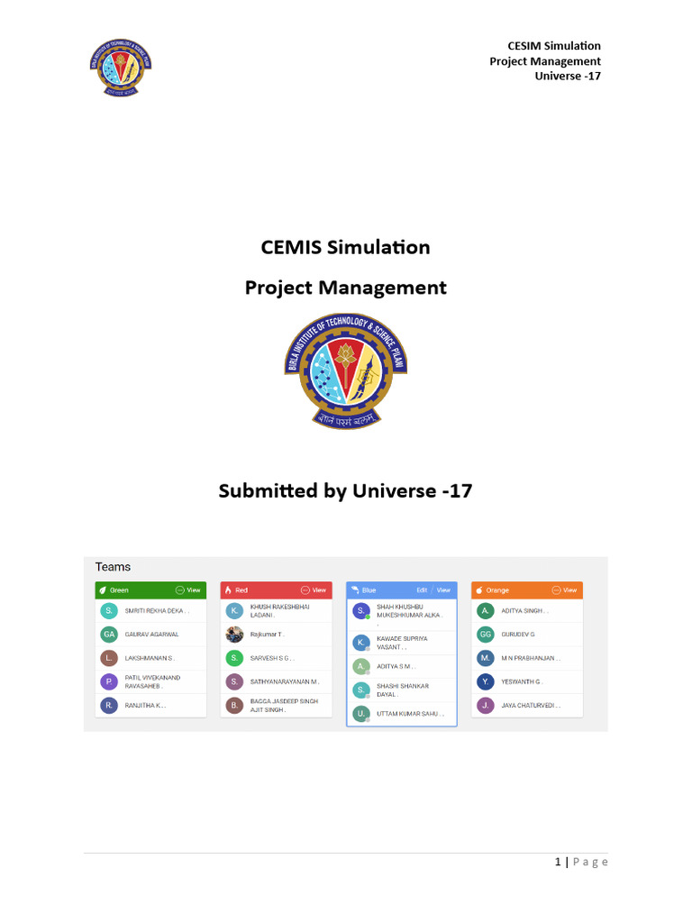 Universe - 17 CESIM PM - v1 | PDF | Project Management | Simulation